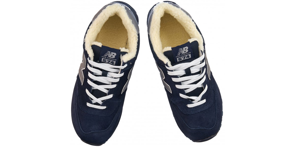 Мужская модель New Balance 574 мужские полностью синие с мехом ...